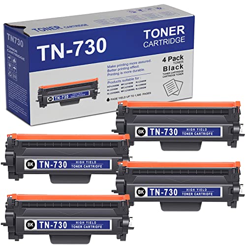 FEROMYINK Compatible Toner Cartridge Replacement for Brother TN730 TN-730 TN-760 TN760 HL-L2395DW L2350DW MFC-L2710DW L2750DW DCP-L2550DW HL-L2390DW HL-L2370DW Printer Cartridge (Black, 4-Pack)