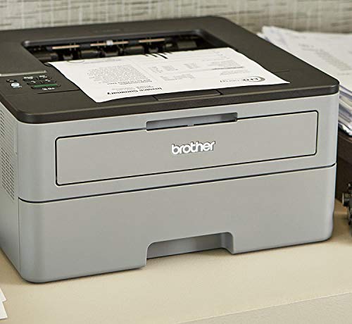 Brother Compact Monochrome Laser Printer, Duplex Two-Sided Printing, Wireless Printing, Built-in Wireless, 32ppm, 250-sheet, LCD Display, Compatible with Alexa - Bundle with JAWFOAL Printer Cable