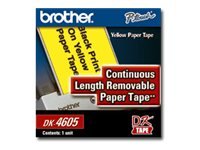 Brother, DK4605, Removable Label, Black/Yellow, Paper