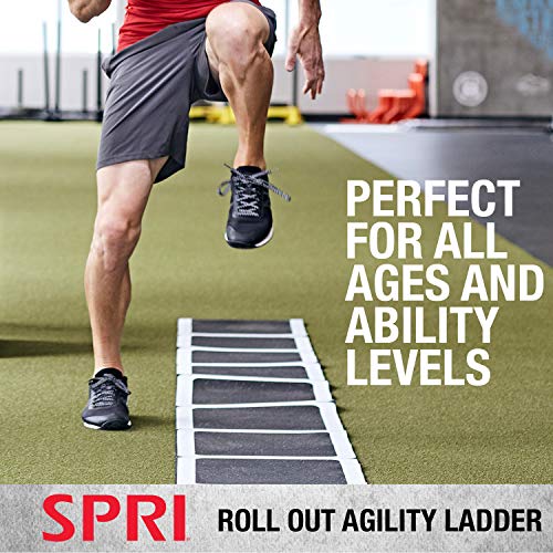 SPRI Roll-Out Agility Ladder Speed Training Equipment - Workout Exercise Fitness Equipment for Sports: Soccer, Football, Baseball, Basketball, Hockey, Boxing, Tennis, Softball