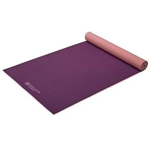 gaiam reversible yoga mat – premium 5mm thick exercise & fitness mat for yoga, pilates & floor workouts (68″ x 23.5″ x 5mm)