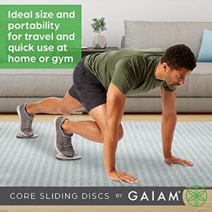 Gaiam Core Sliding Discs - Dual Sided Workout Sliders for Carpet & Hardwood Floor - Home Ab Pads Exercise Equipment Fitness Sliders for Women and Men