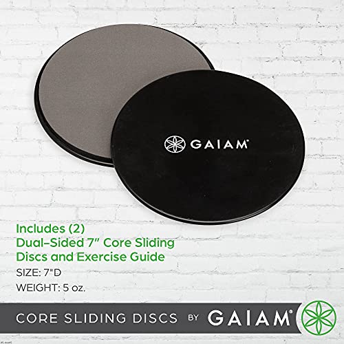 Gaiam Core Sliding Discs - Dual Sided Workout Sliders for Carpet & Hardwood Floor - Home Ab Pads Exercise Equipment Fitness Sliders for Women and Men