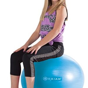 Gaiam Kids Balance Ball - Exercise Stability Yoga Ball, Kids Alternative Flexible Seating for Active Children in Home or Classroom (Satisfaction Guarantee), Blue, 45cm