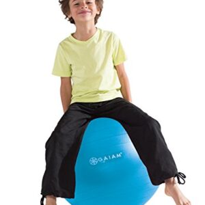 Gaiam Kids Balance Ball - Exercise Stability Yoga Ball, Kids Alternative Flexible Seating for Active Children in Home or Classroom (Satisfaction Guarantee), Blue, 45cm