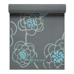 gaiam icy blossom prem print yoga mat 6 mm, 1 ea