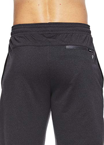 Gaiam Men's Restorative Fleece Yoga Pants - Performance Running & Workout Sweatpants - Black Heather Restorative, Small