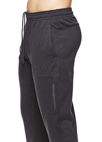 Gaiam Men's Restorative Fleece Yoga Pants - Performance Running & Workout Sweatpants - Black Heather Restorative, Small