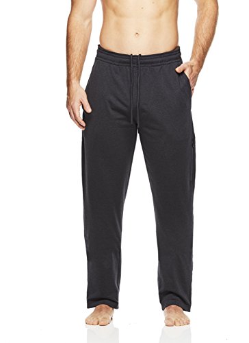 Gaiam Men's Restorative Fleece Yoga Pants - Performance Running & Workout Sweatpants - Black Heather Restorative, Small