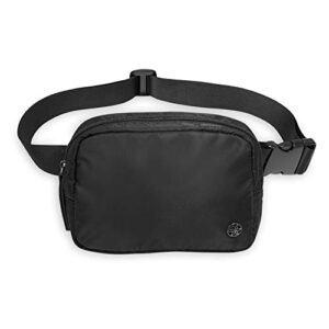 gaiam fanny pack running belt bag – sidekick waist pack cell phone holder exercise gym slim zipper workout pouch jogging bag | multi pocket, adjustable fit, walking, runner accessories women, men