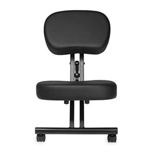 Gaiam Ergonomic Kneeling Chair - Adjustable Office Chair with Padded Cushions - Home Office Chair for Improving Posture and Core Alignment - Includes Easy-Glide Lockable Caster Wheels