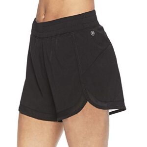 Gaiam Women's Warrior Yoga Short - Bike & Running Activewear Shorts - 3 Inch Inseam - Black Mesh Short, Large