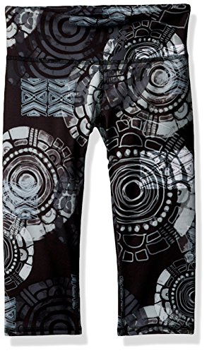 Gaiam Girls' Big Tribal Medallion Yoga Capri Pant, Black, 7/8