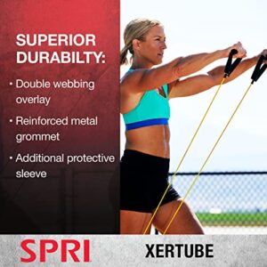 SPRI 07-71551 Xertube Resistance Band w/Door Attachment, Blue, Heavy