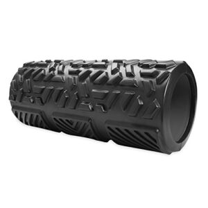 gaiam restore massage roller – deep tissue performance muscle roller | multi textured massager, high density hard inner core (13″ l x 5″ diameter)