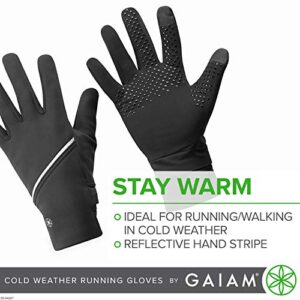 Gaiam Running Gloves Womens Cold Weather Touchscreen Compatible - Warm Winter Running Gear for Women - Walking, Running, Hiking, Biking/Cycling, Workout, Exercise/Fitness (S/M)