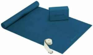 gaiam 4mm beginners yoga kit (navy)