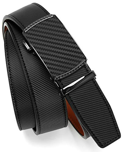 CHAOREN Ratchet Belt for Men - Mens Belt Leather 1 3/8" for Casual Jeans - Micro Adjustable Belt Fit Everywhere