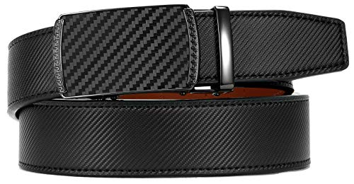 CHAOREN Ratchet Belt for Men - Mens Belt Leather 1 3/8" for Casual Jeans - Micro Adjustable Belt Fit Everywhere