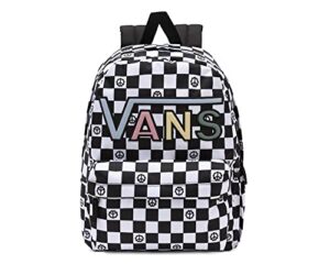 vans realm flying v black ashley blue backpack, black/white