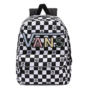 Vans Realm Flying V Black Ashley Blue Backpack, Black/White