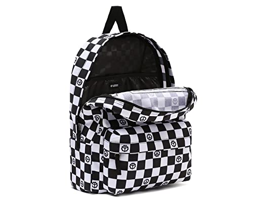 Vans Realm Flying V Black Ashley Blue Backpack, Black/White