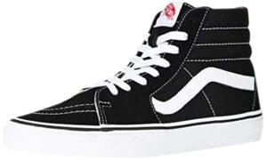 vans womens sk8-hi, black/white/black, 7.5 women/6 men