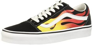 vans old skool flame – vn0a38g1phn, black/black/true white, 11