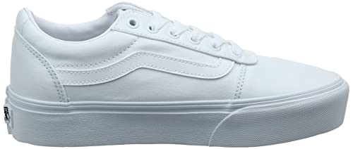 Vans Women's Ward Platform Sneaker, White Canvas White 0rg, 7.5