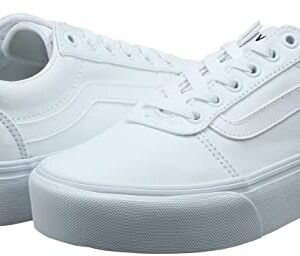 Vans Women's Ward Platform Sneaker, White Canvas White 0rg, 7.5