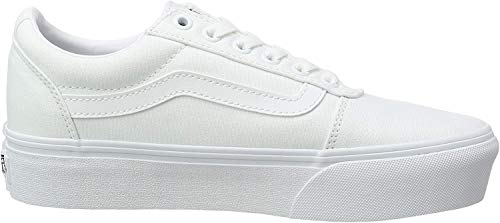 Vans Women's Ward Platform Sneaker, White Canvas White 0rg, 7.5