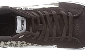 Vans Women's Hi-Top Platform Sneaker, Suede Plaid Mix Brown/White, 8