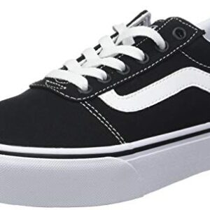 Vans Women's Ward Platform Low-Top Sneakers, Black ((Canvas) Black/White 187), 7.5