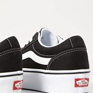 Vans Women's Ward Platform Low-Top Sneakers, Black ((Canvas) Black/White 187), 7.5