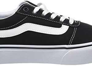 Vans Women's Ward Platform Low-Top Sneakers, Black ((Canvas) Black/White 187), 7.5