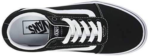 Vans Women's Ward Platform Low-Top Sneakers, Black ((Canvas) Black/White 187), 7.5