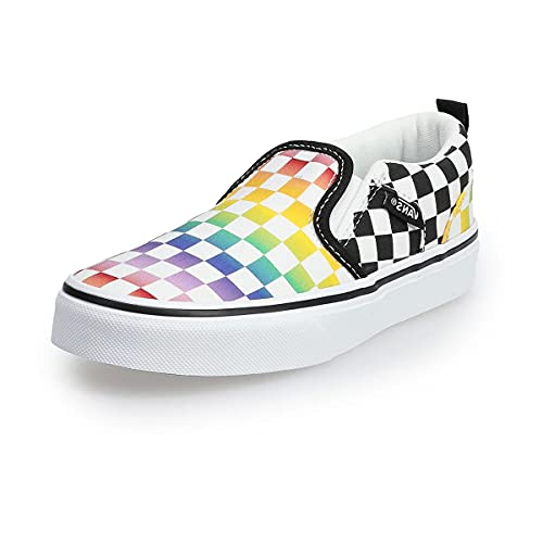 Vans Unisex-Child Classic Slip-on (Little Big Kid) (Rainbow Check (Blk/Wht), Numeric_11)