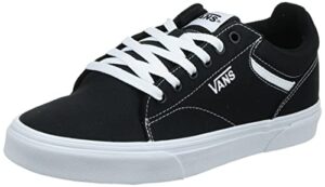 vans men’s seldan sneaker, black canvas black white 187, 12