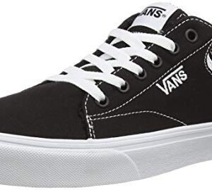 Vans Men's Seldan Sneaker, Black Canvas Black White 187, 12