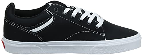 Vans Men's Seldan Sneaker, Black Canvas Black White 187, 12