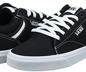 Vans Men's Seldan Sneaker, Black Canvas Black White 187, 12