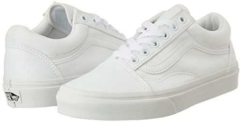 Vans Women's UA Old Skool Sneakers, True White, 9 Women/7.5 Men