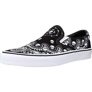 vans classic slip-on™ (bandana) classic black/white men’s 10.5, women’s 12 medium