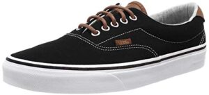 vans men’s low-top sneakers, black / acid denim, 12 women/10.5 men