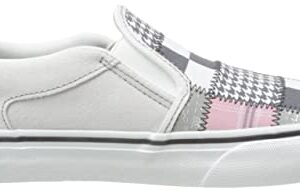 Vans Unisex Asher Canvas Low Platform Slip On Sneaker - Deluxe Patchwork Light Grey 9