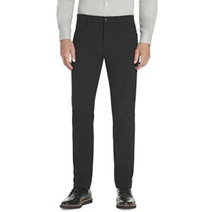 van heusen men’s slim fit flex 4-way stretch tech pant, black, 32w x 32l