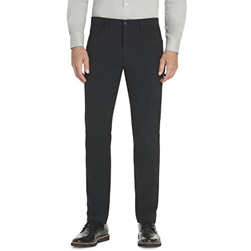 Van Heusen Men's Slim Fit Flex 4-Way Stretch Tech Pant, Black, 32W x 32L