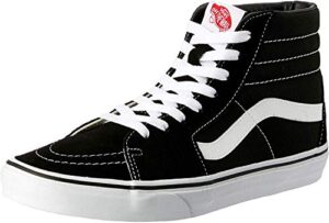 vans men’s sk8-hi core classics black/black/white canvas 9