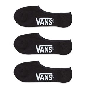 vans classic no show socks 3 pair pack (6.5-9, black/white)