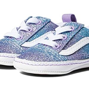 Vans, Old Skool Infant Crib Sneakers (Ombre Glitter - Multi/True White, 3)